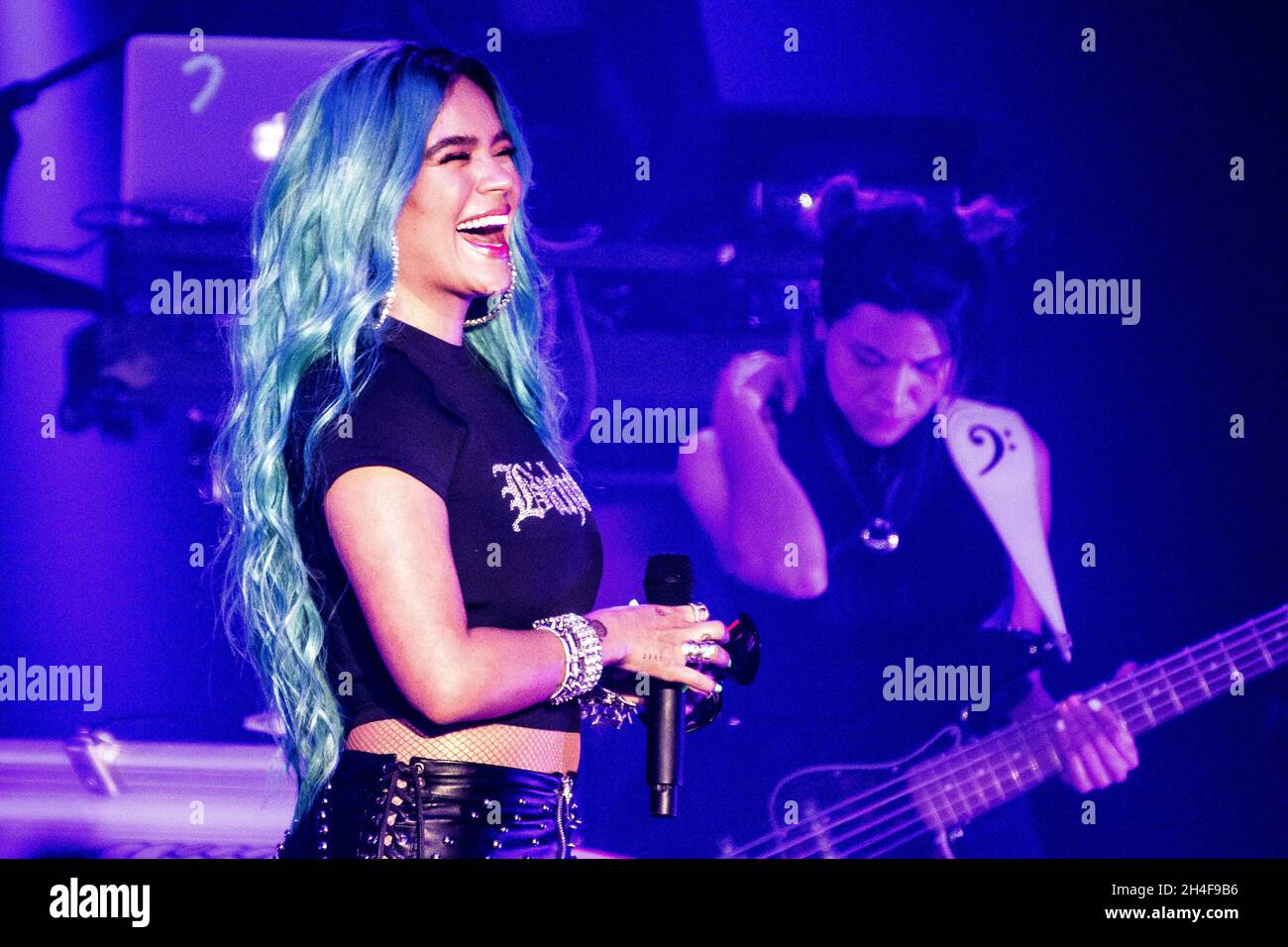 Karol G performs at the San Jose Civic on November 1, 2021 in San Jose ...