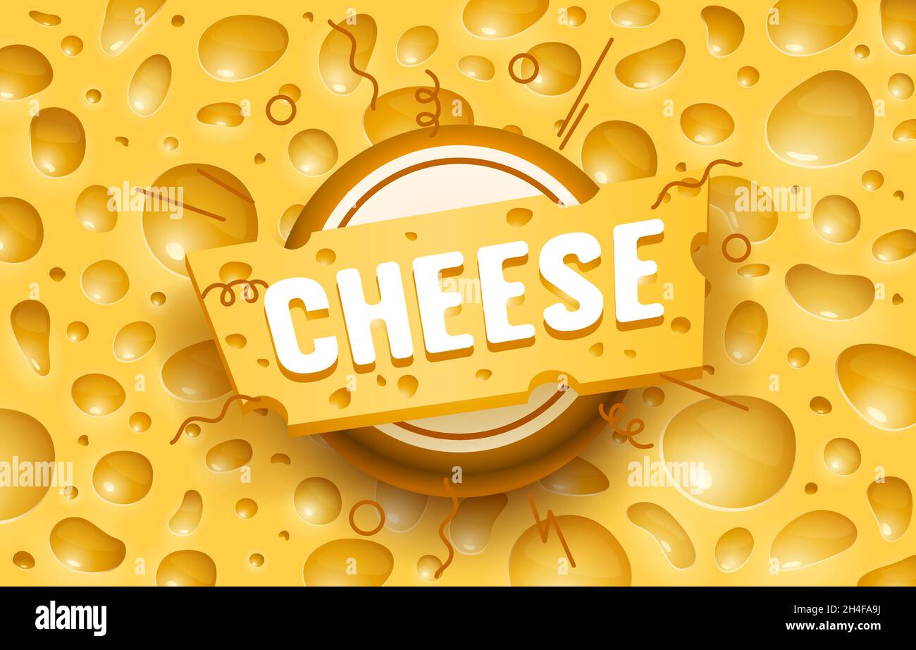 Cheese label eco food poster, banner menu product. Vector illustration ...