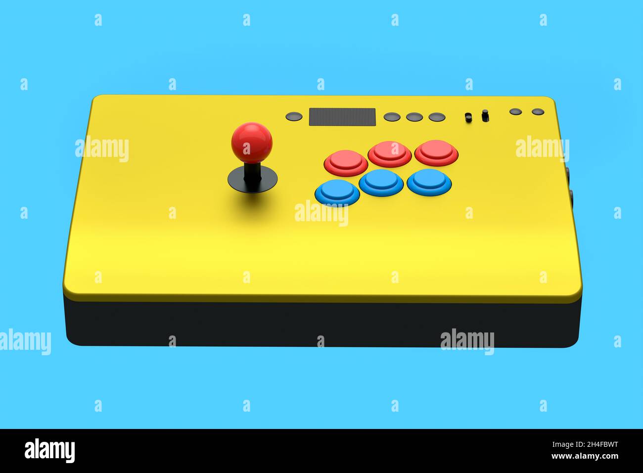 Vintage yellow arcade stick with joystick and tournament-grade buttons ...