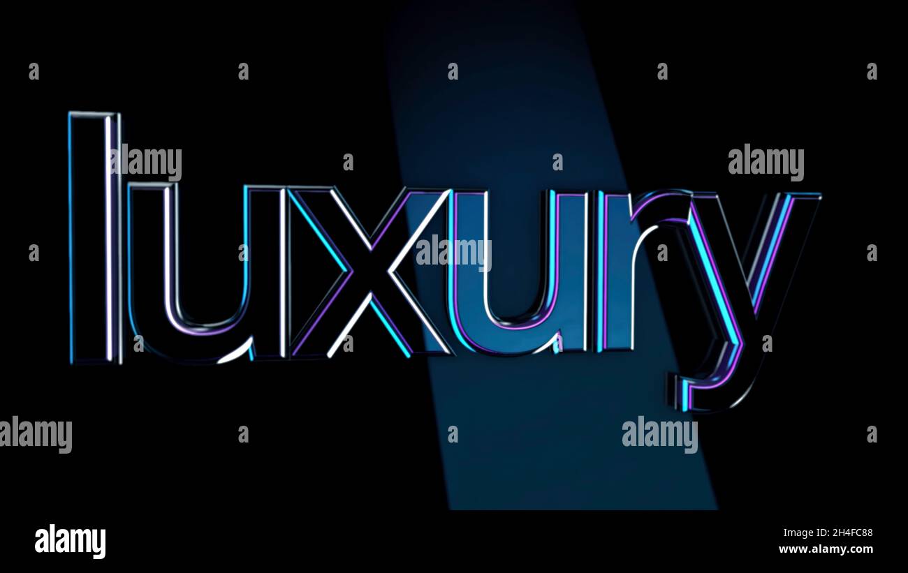 Inscription Luxury. Animation. Luxury volumetric lettering with glossy ...