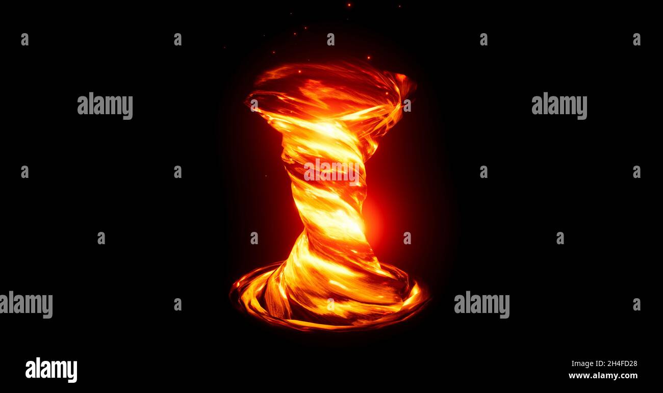 Glowing orange color swirl lighting on a black background Stock Photo ...
