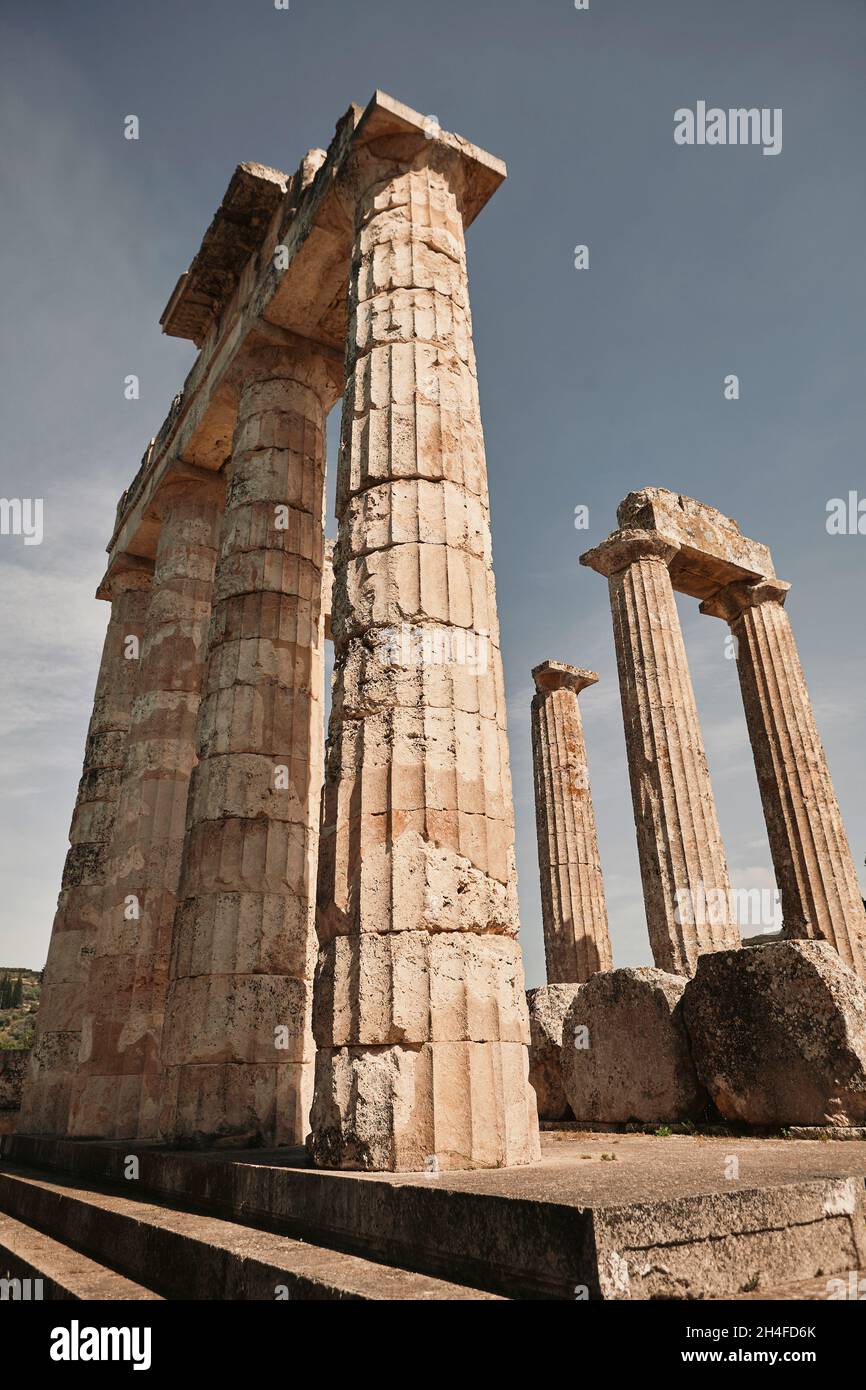 The Temple of Zeus in the centre of the Sanctuary of Zeus at Nemea ...