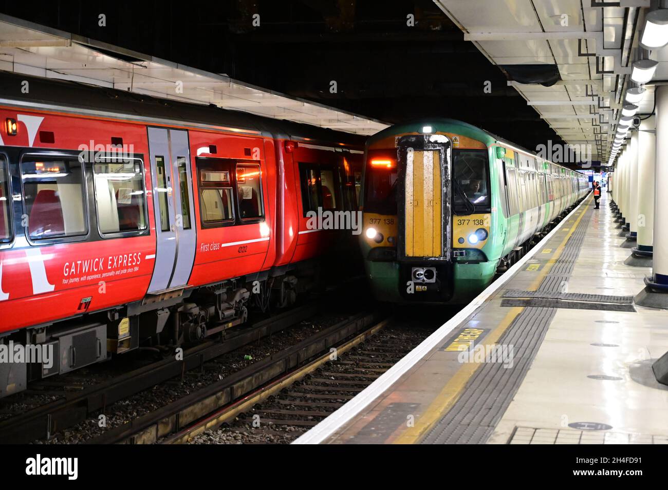 Southern trains class 377 and 387 at London Victoria station Stock ...