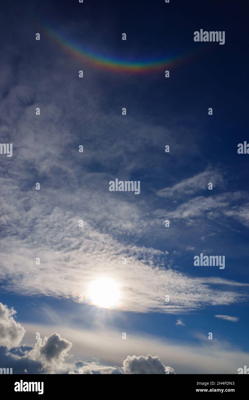 beautiful rainbow colours from a high altitude Circumzenithal arc aka ...