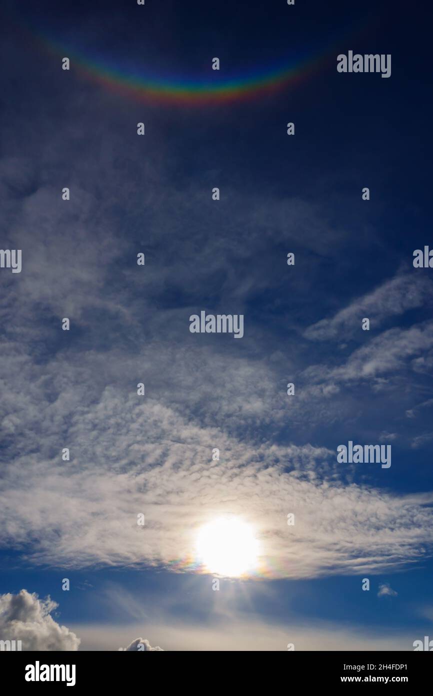 beautiful rainbow colours from a high altitude Circumzenithal arc aka ...