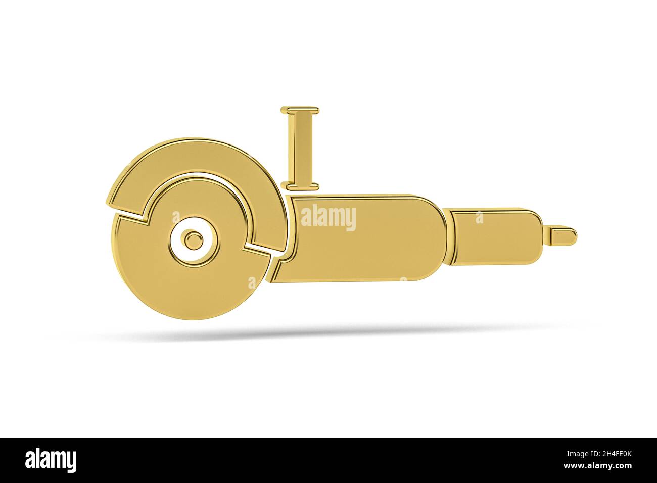 Golden 3d grinder icon isolated on white background - 3d render Stock ...