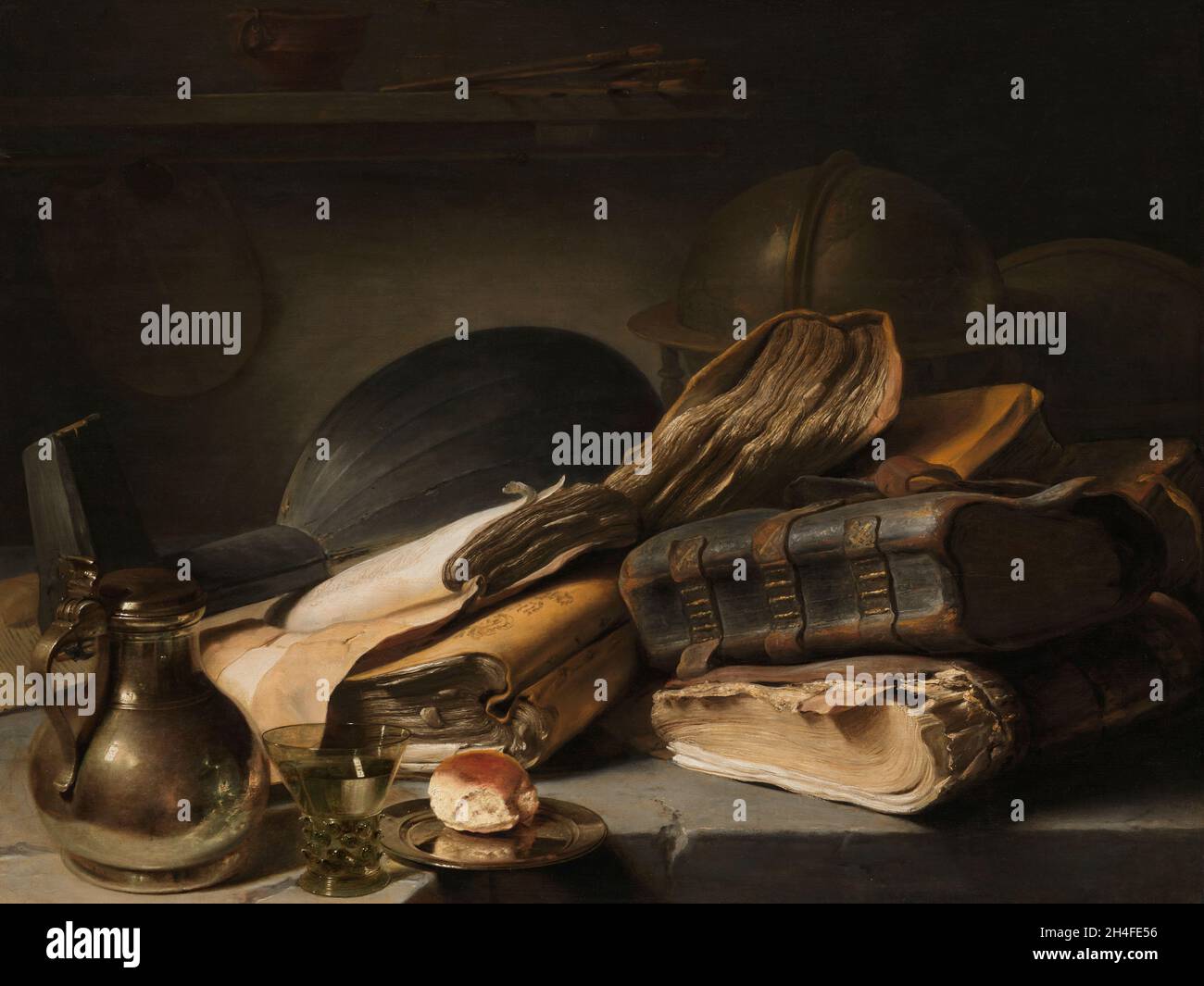 Still Life with Books, Jan Lievens, Rijksmuseum, Amsterdam Stock Photo ...