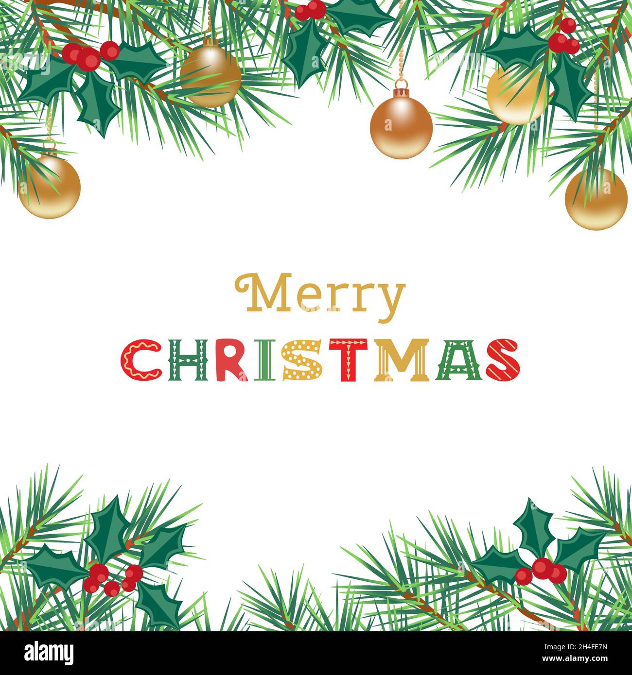 Christmas decoration ornaments garland Stock Vector Images - Alamy