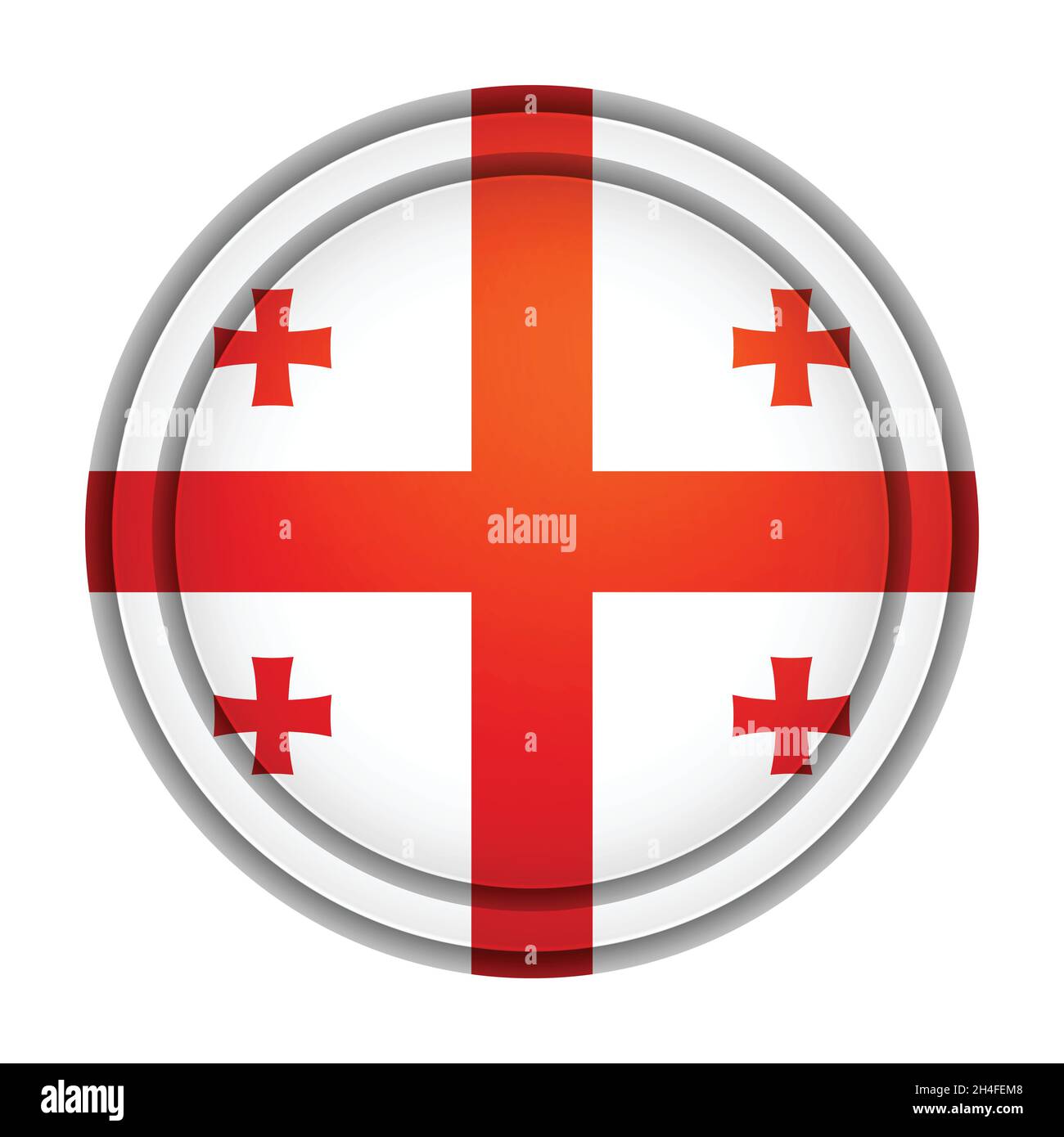 Glass light ball with flag of Georgia. Round sphere, template icon ...