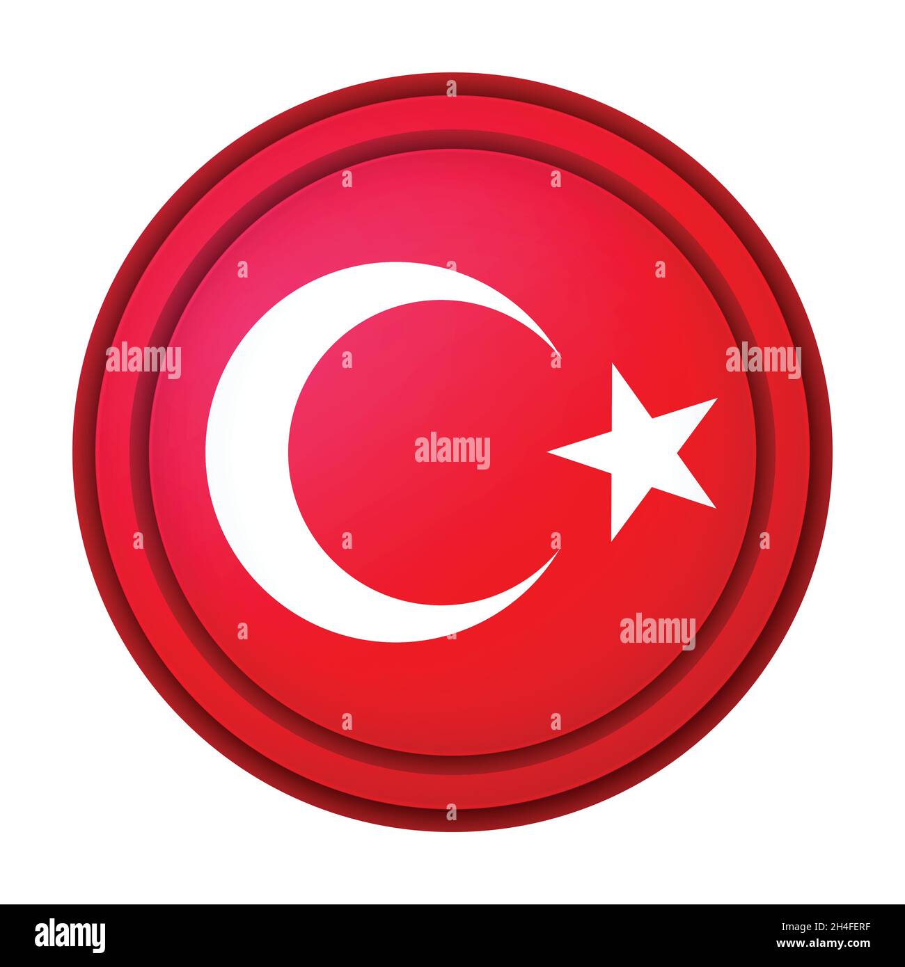 Glass light ball with flag of Turkey. Round sphere, template icon ...