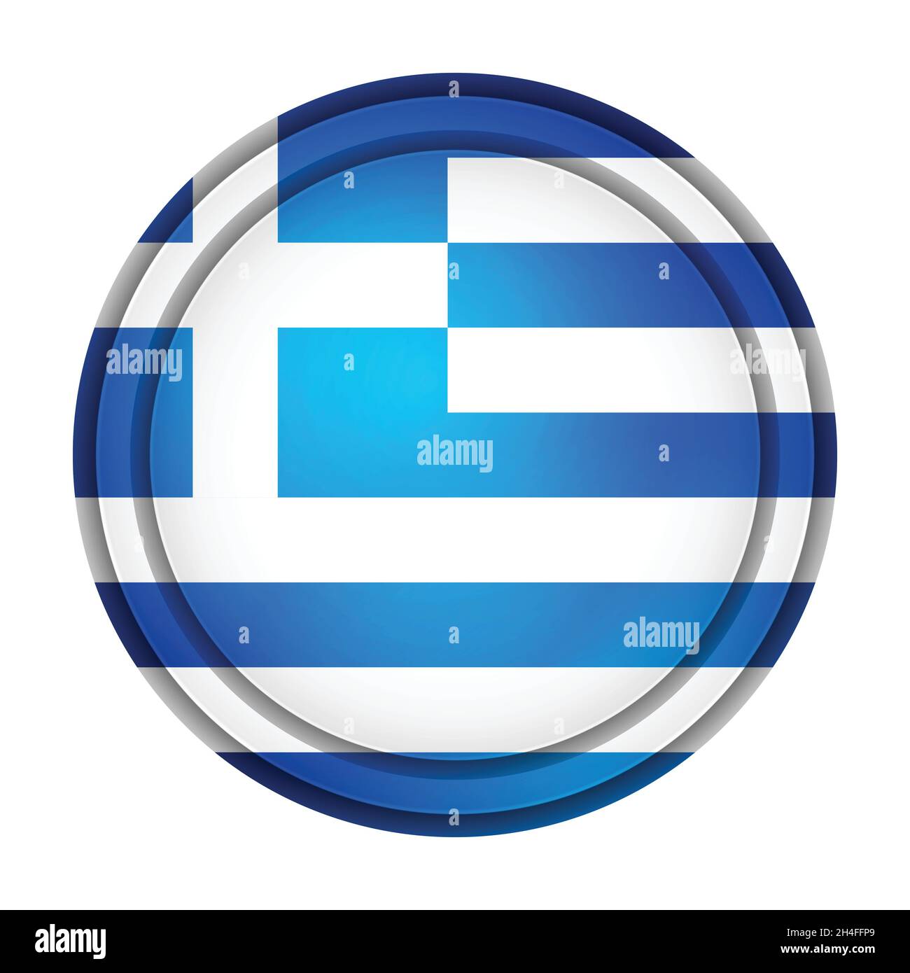 Glass light ball with flag of Greece. Round sphere, template icon ...