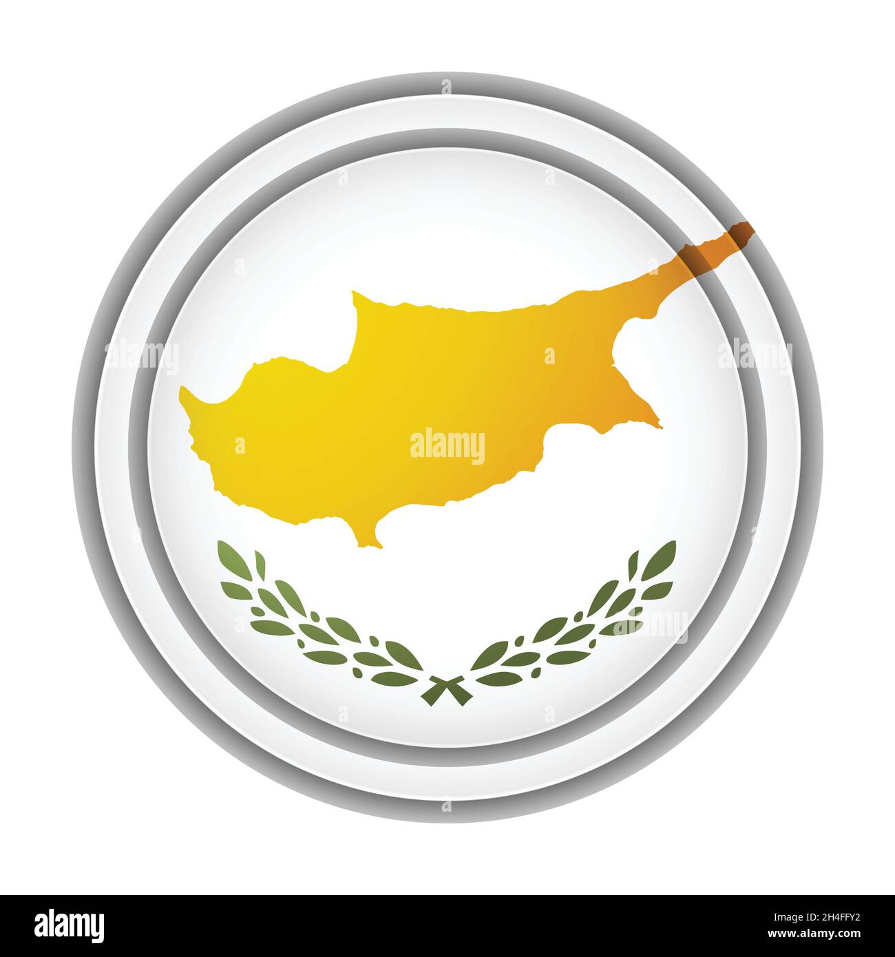 Glass light ball with flag of Cyprus. Round sphere, template icon ...
