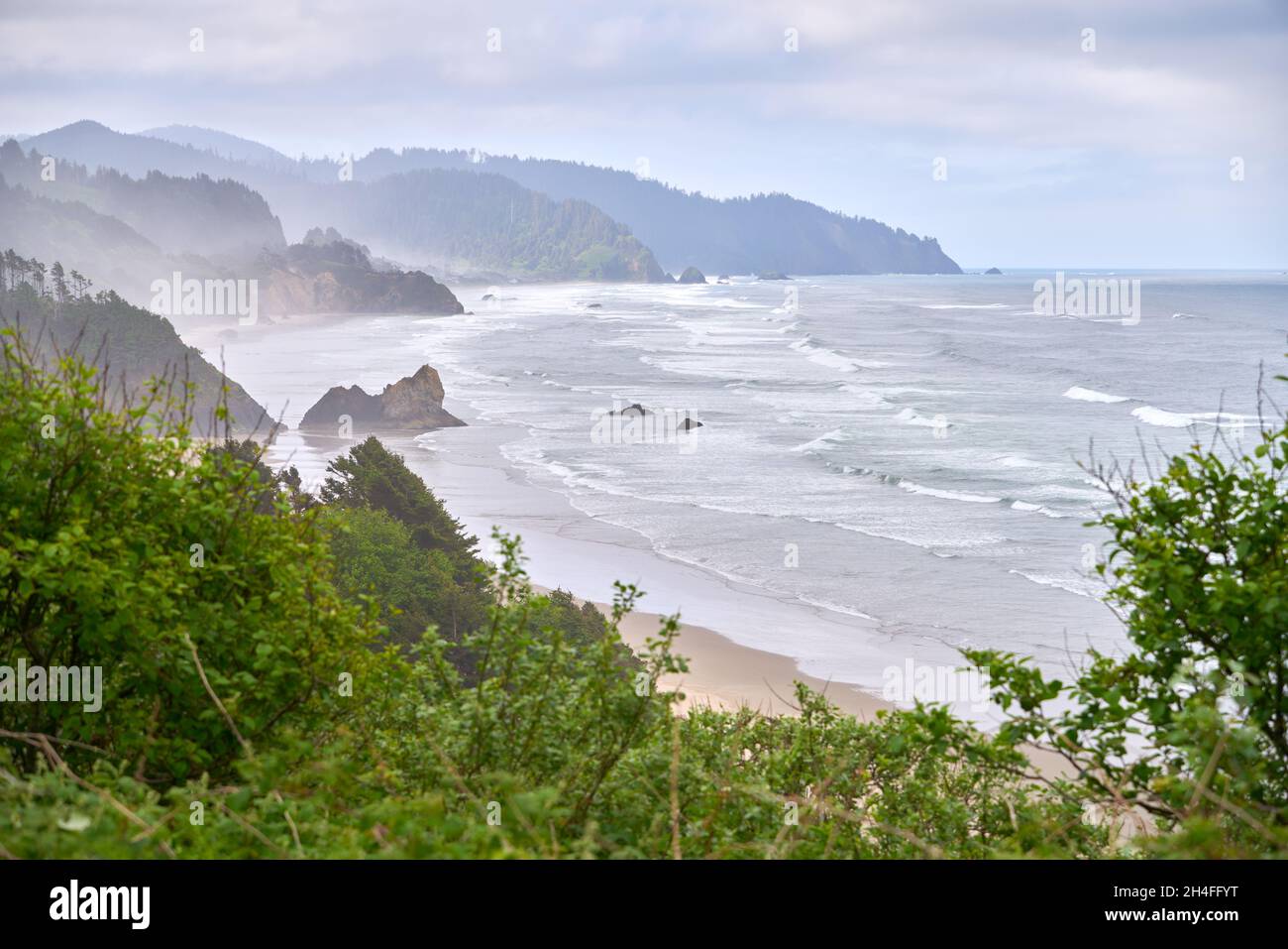Misty Oregon Coast View. A view of the Oregon Coast just south of ...