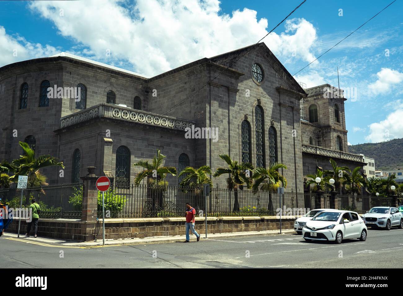 DECEMBER 3, 2019.MAURITIUS.Port Louis. a city street with people in the ...