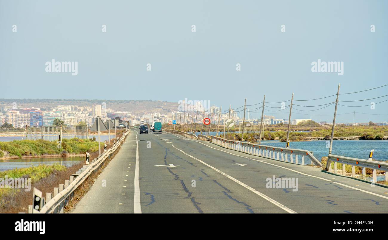 Santa Pola salt pond, Spain, HDR Image Stock Photo - Alamy