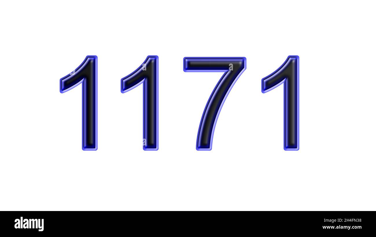 blue 1171 number 3d effect white background Stock Photo - Alamy