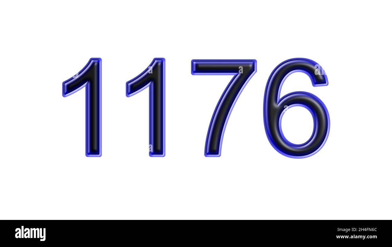 blue 1176 number 3d effect white background Stock Photo - Alamy