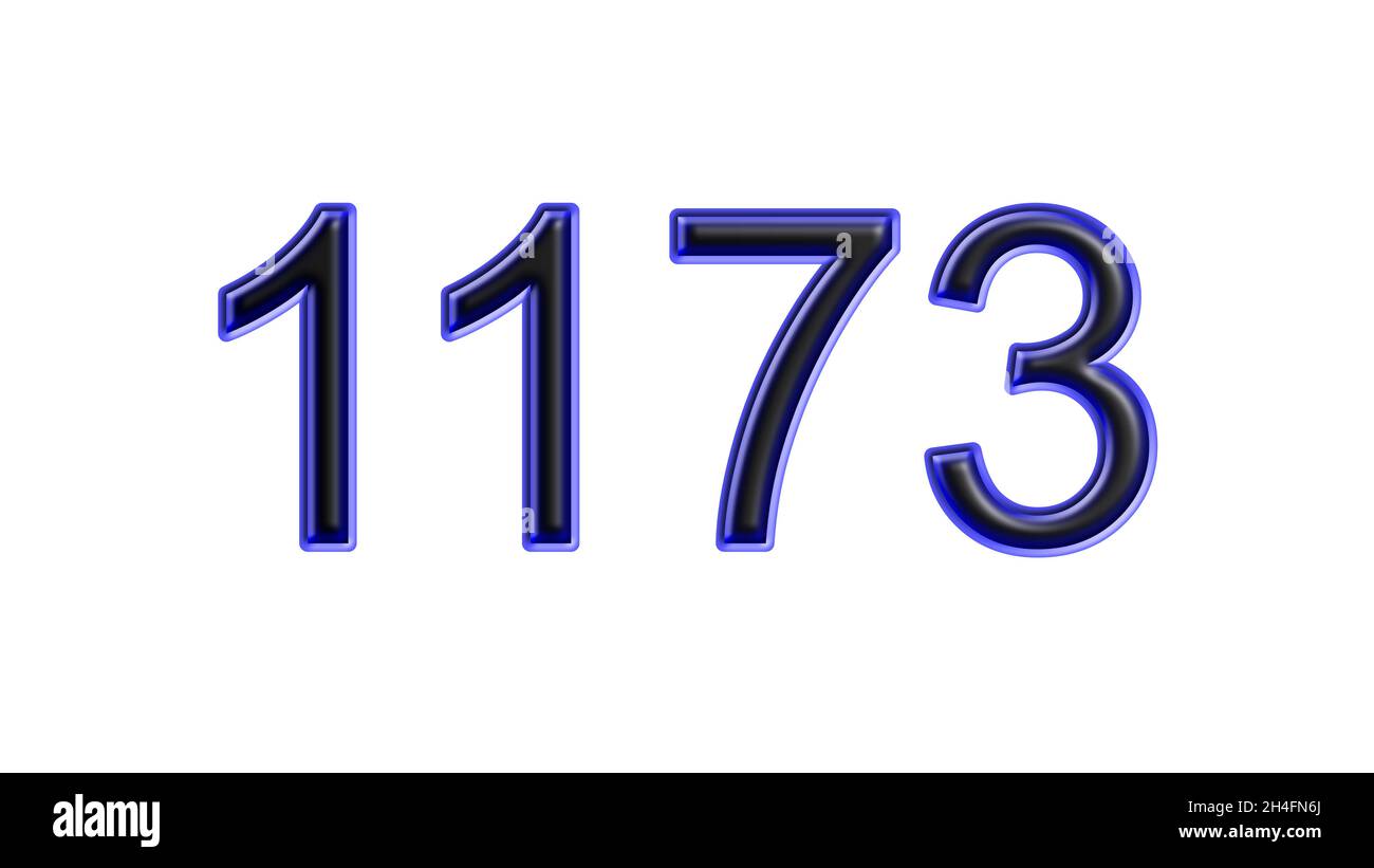 blue 1173 number 3d effect white background Stock Photo - Alamy