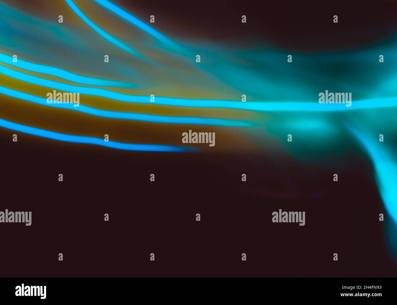 Abstract dark background. Neon rays from nightclub lamps. Photo effect ...