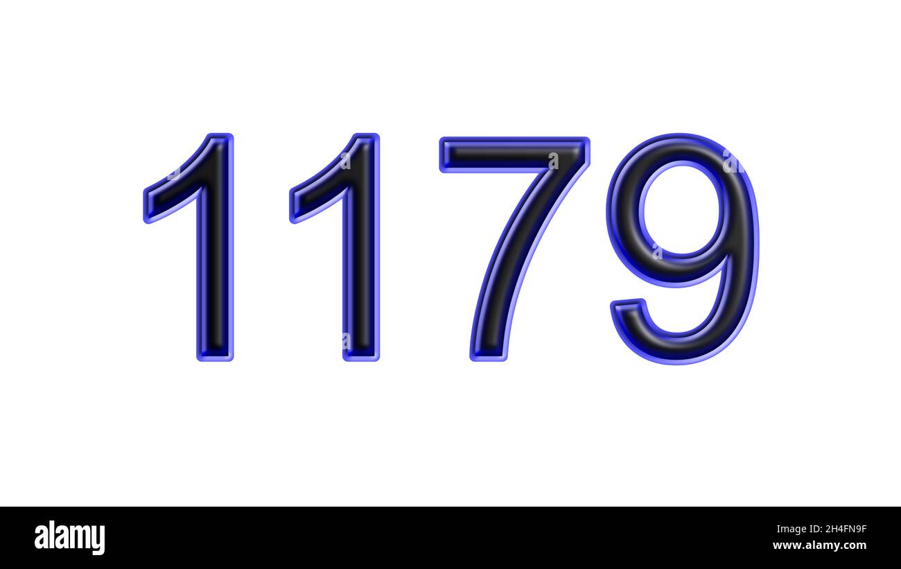 blue 1179 number 3d effect white background Stock Photo - Alamy