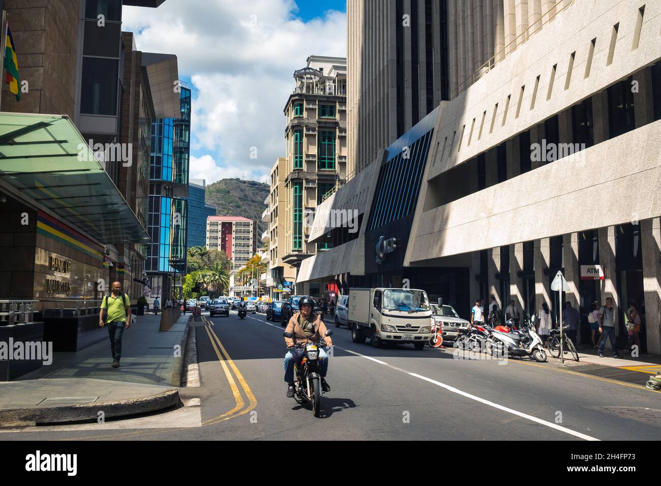 MAURITIUS - DECEMBER 12, 2019. The city center in the capital of ...