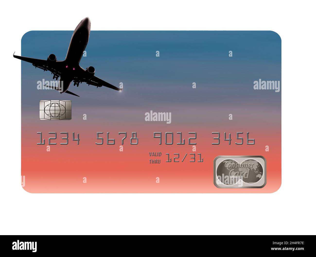 Here is an air miles reward credit card isolated on a white background ...