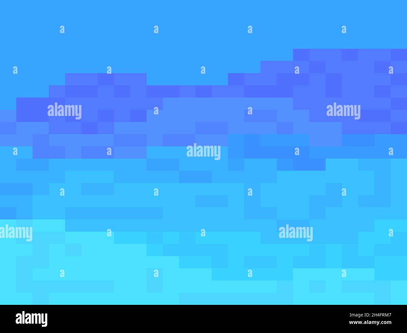 Night hilly landscape in pixel art style. Retro 8-bit video game of the ...