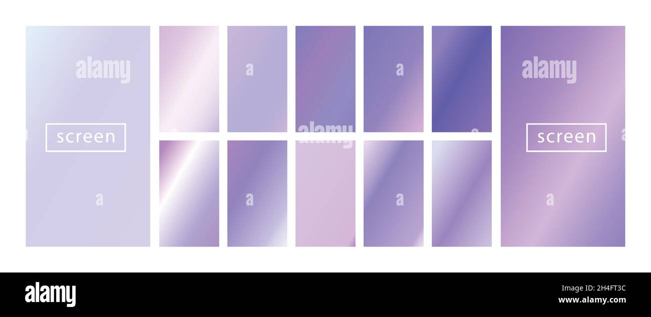 Mobile screen lock display collection of colorful backgrounds in trendy ...