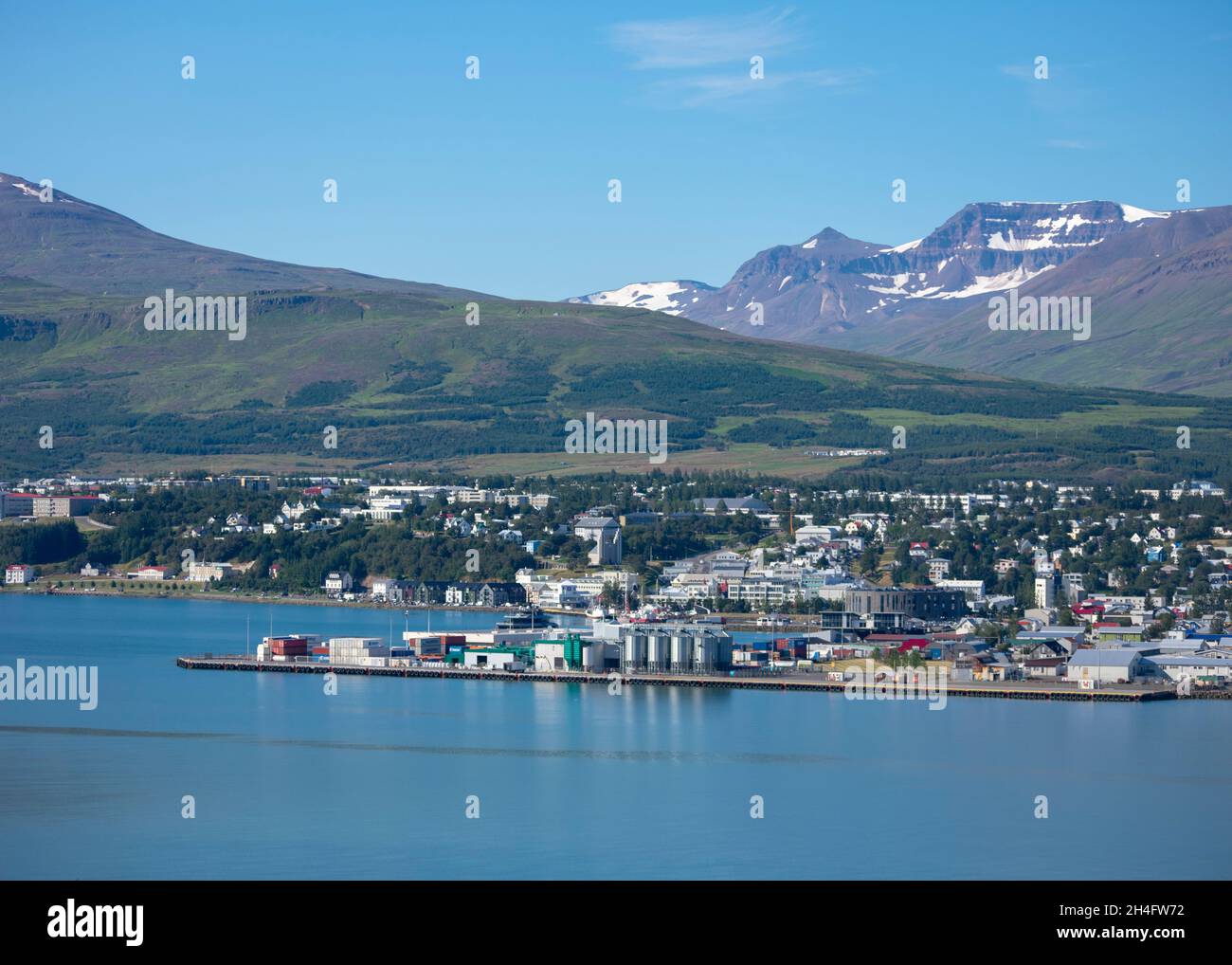 Landscape of the town of Akureyri north Iceland Stock Photo - Alamy