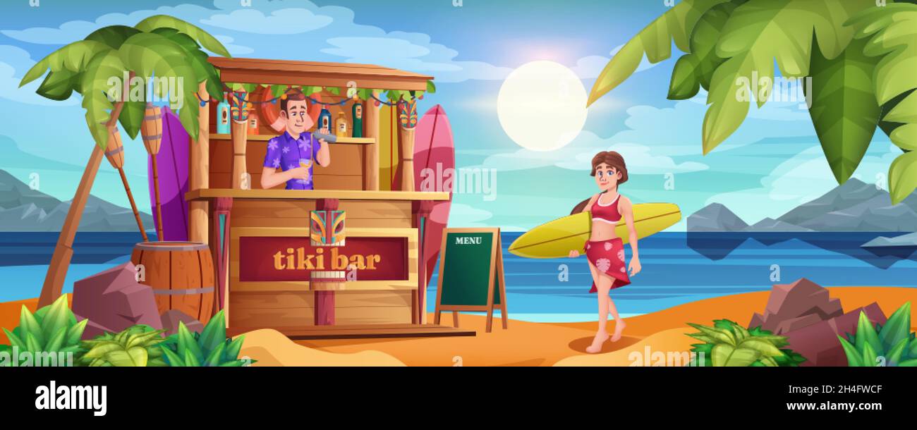 Cartoon tiki Stock Vector Images - Alamy