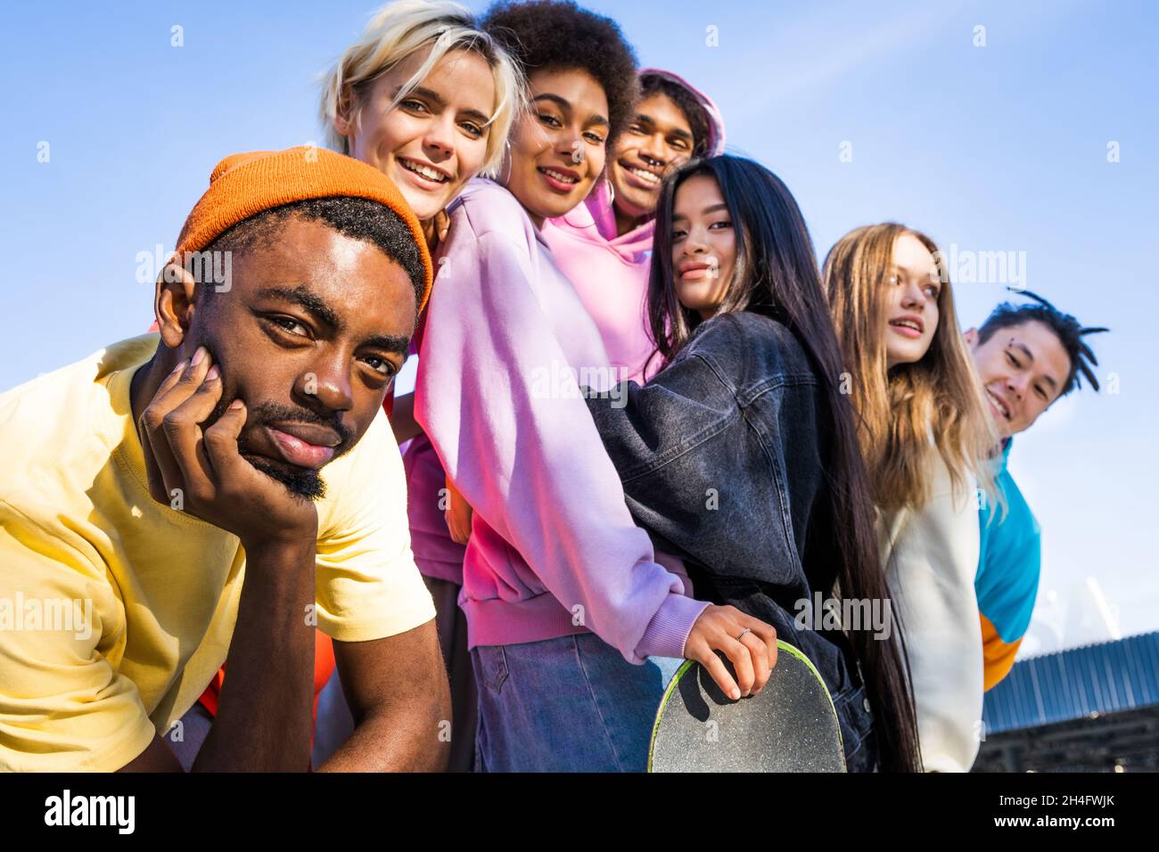 Group Of Black Teenagers Hanging Out
