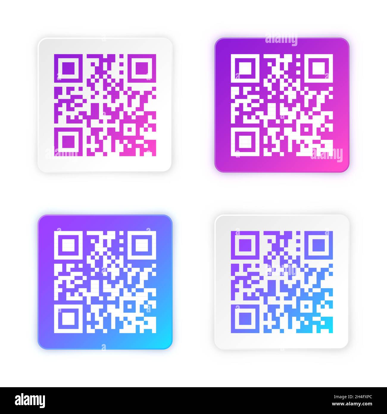 Modern colorful QR code sticker. Identification tracking code. Serial ...