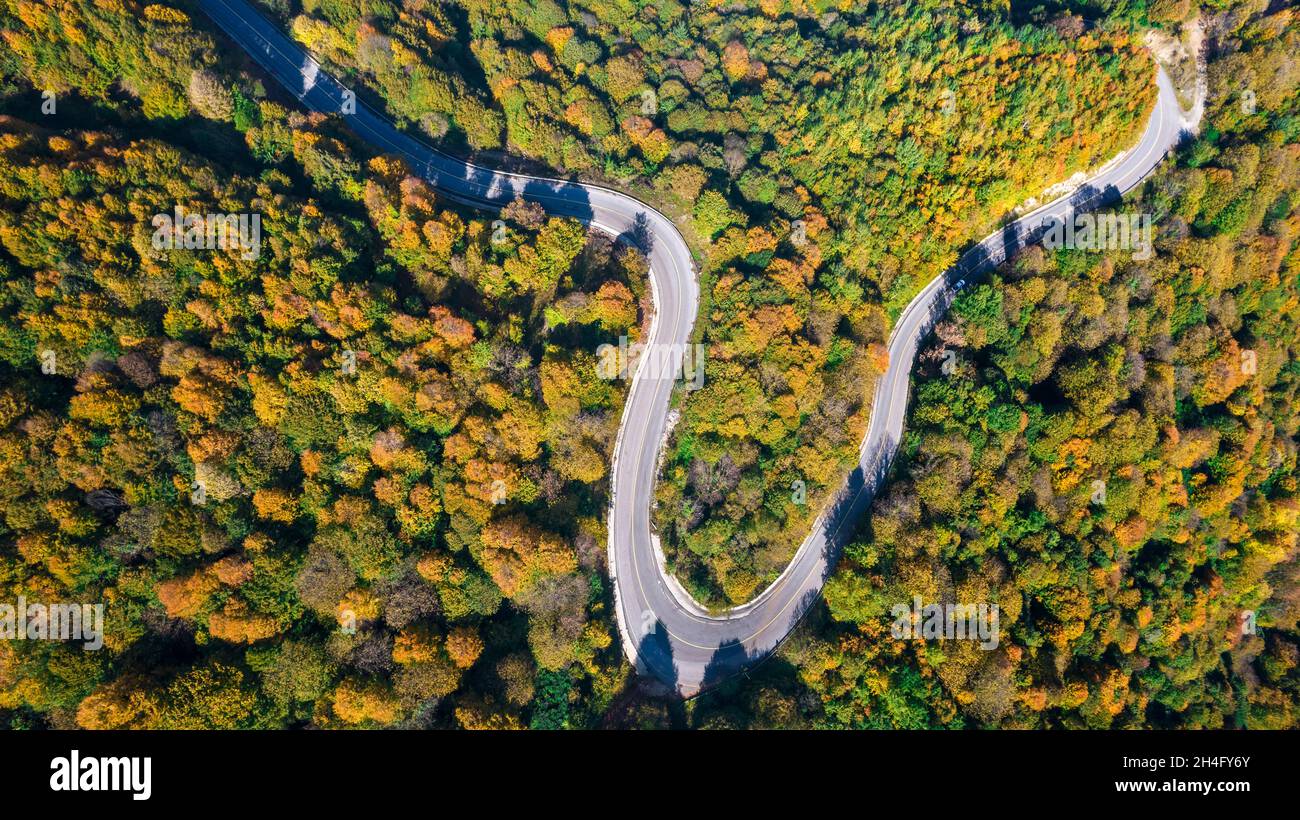 Aerial view plateau winding road hi-res stock photography and images ...