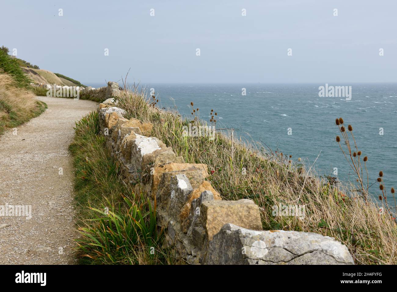 Footpath and Cliffs at Durlston Country Park on the Jurassic Coast ...