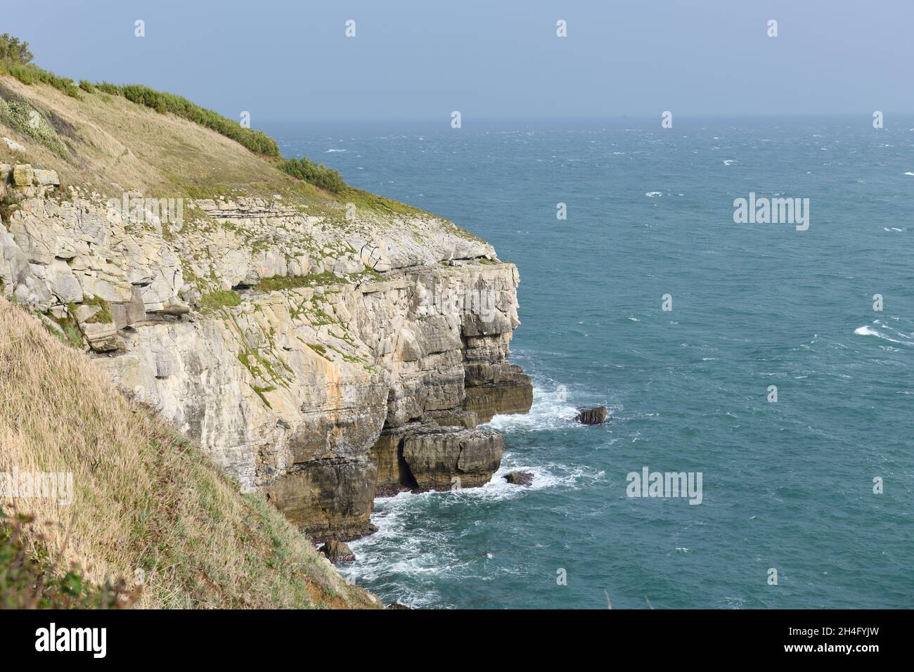 Cliffs at Durlston Country Park on the Jurassic Coast which is a World ...