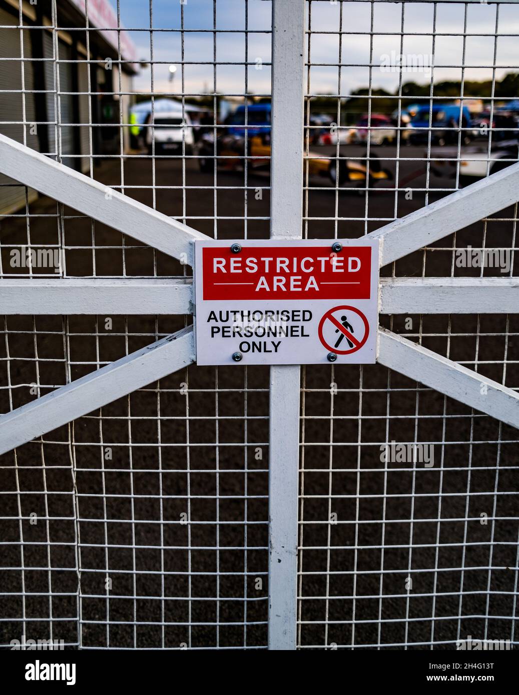 Restricted area sign to prevent members of the general public going in ...