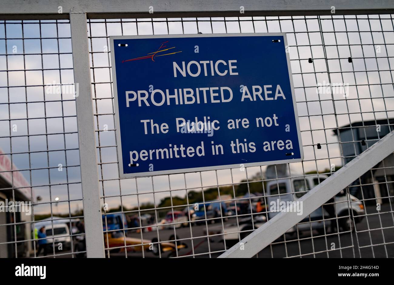 Restricted area sign to prevent members of the general public going in ...