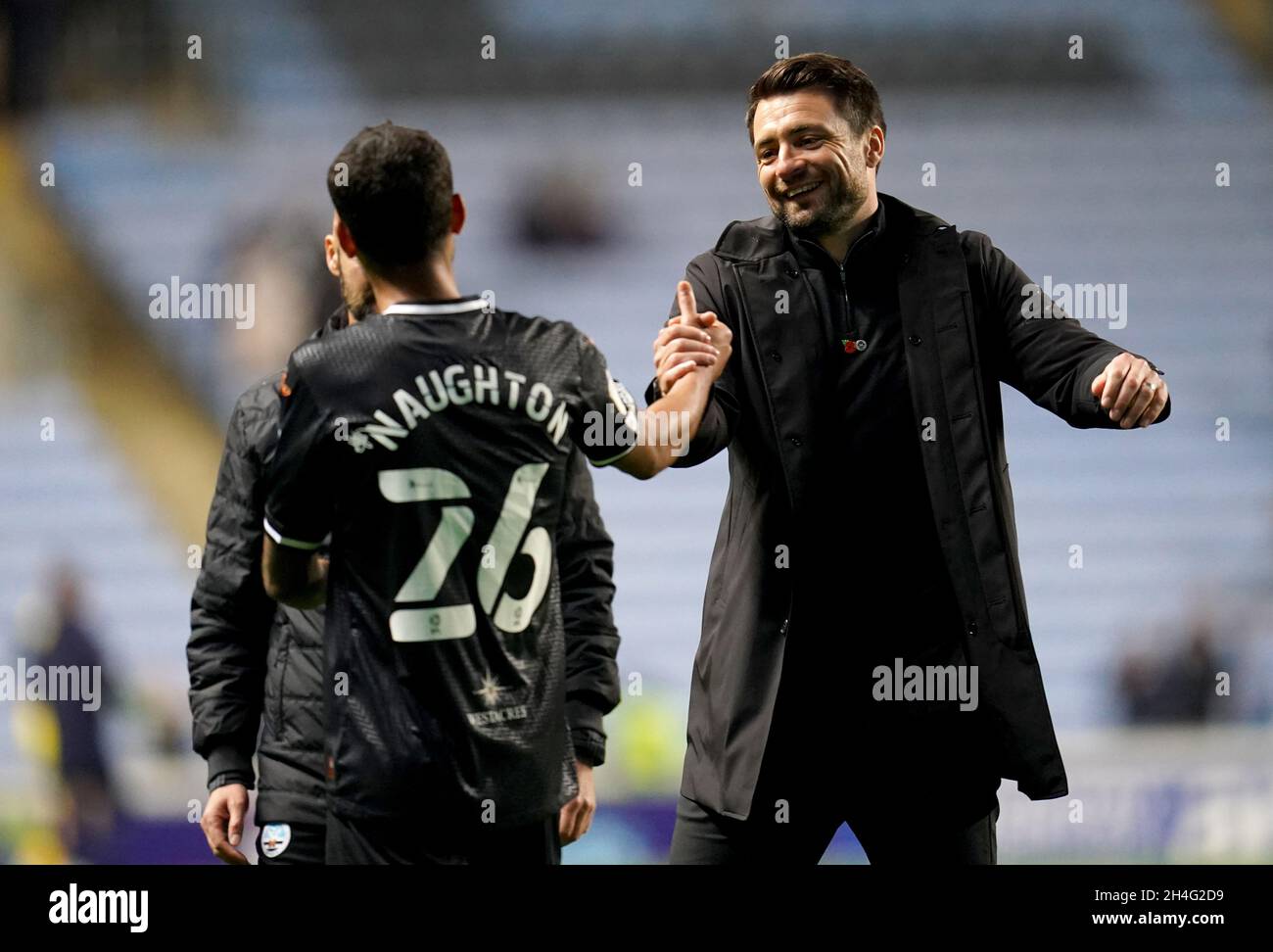 Swansea City manager Russell Martin and Kyle Naughton at full time ...