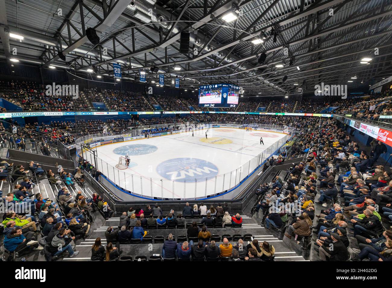 View of the Bossard Arena with spectators during the National League ...