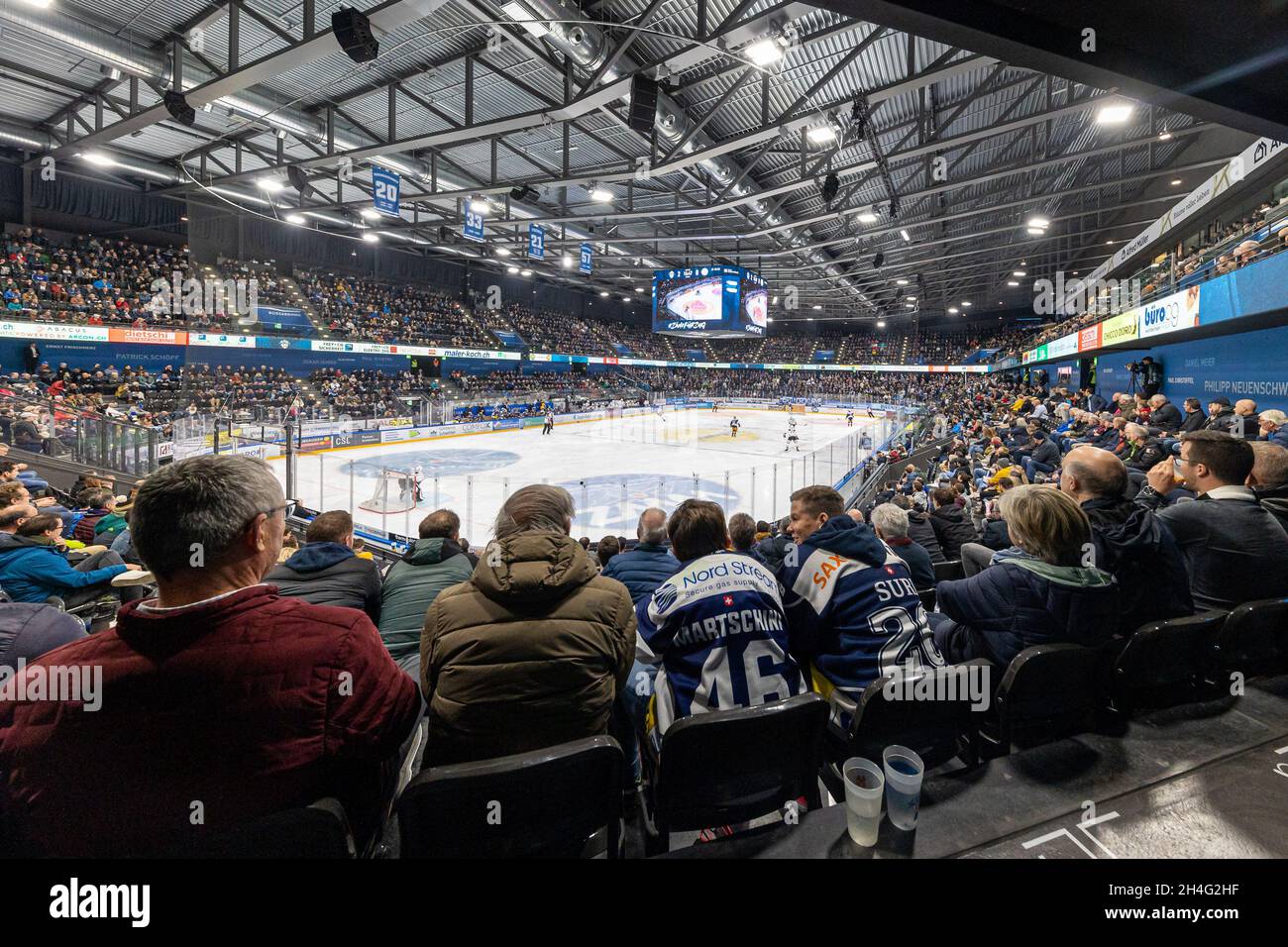 View of the Bossard Arena with spectators during the National League ...