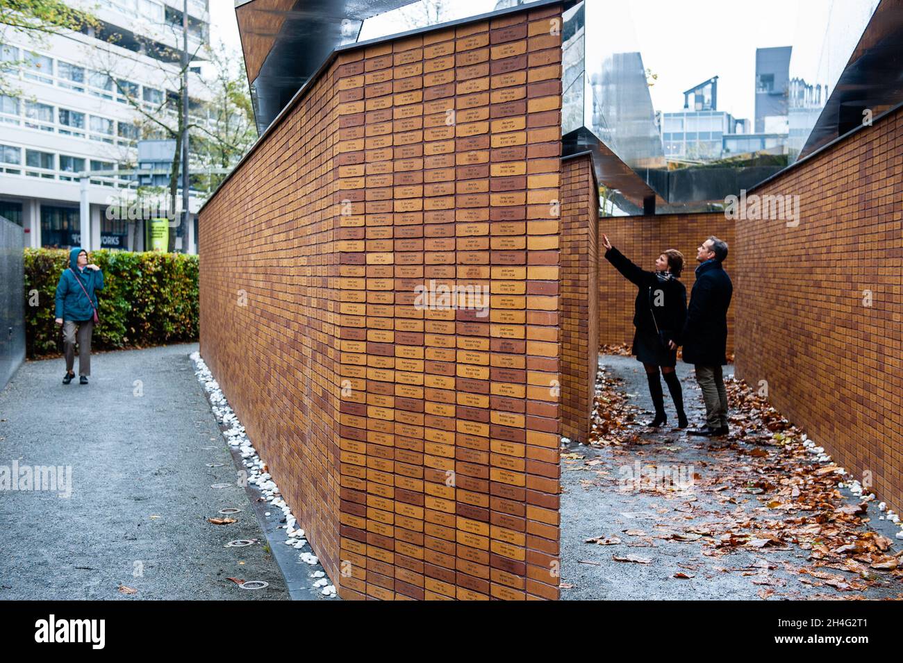Amsterdam, Netherlands, 02/11/2021, Local people visiting the memorial ...