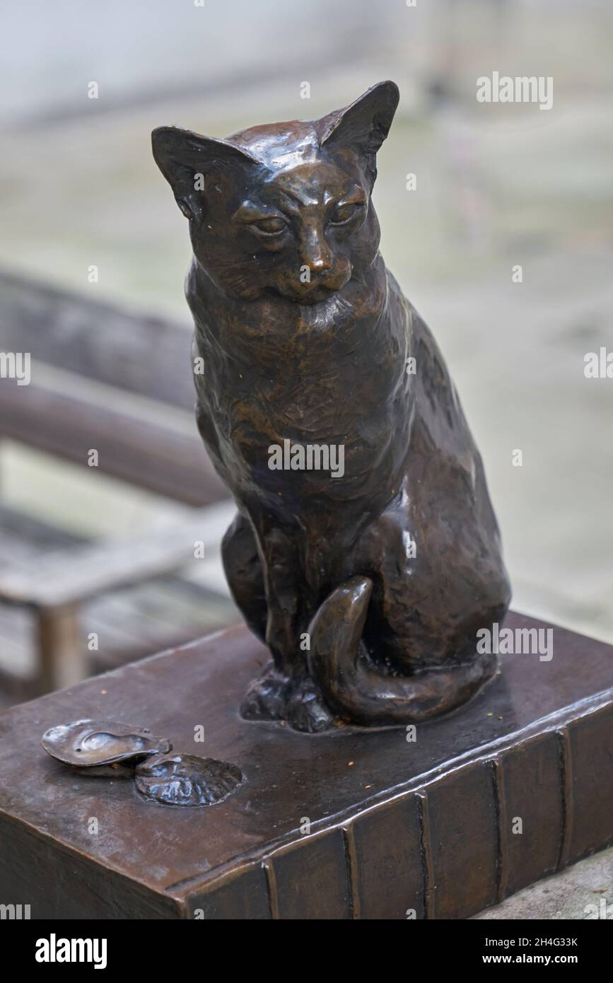 statue of hodge the cat dr Johnson Stock Photo - Alamy