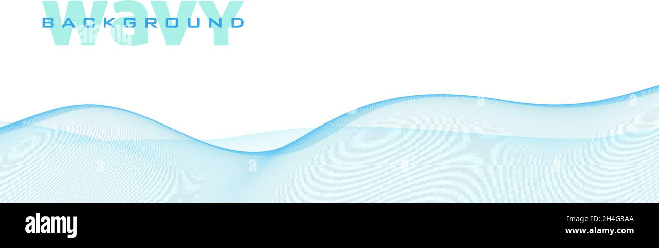 Abstract light blue wavy background with transparent wave. Subtle ...