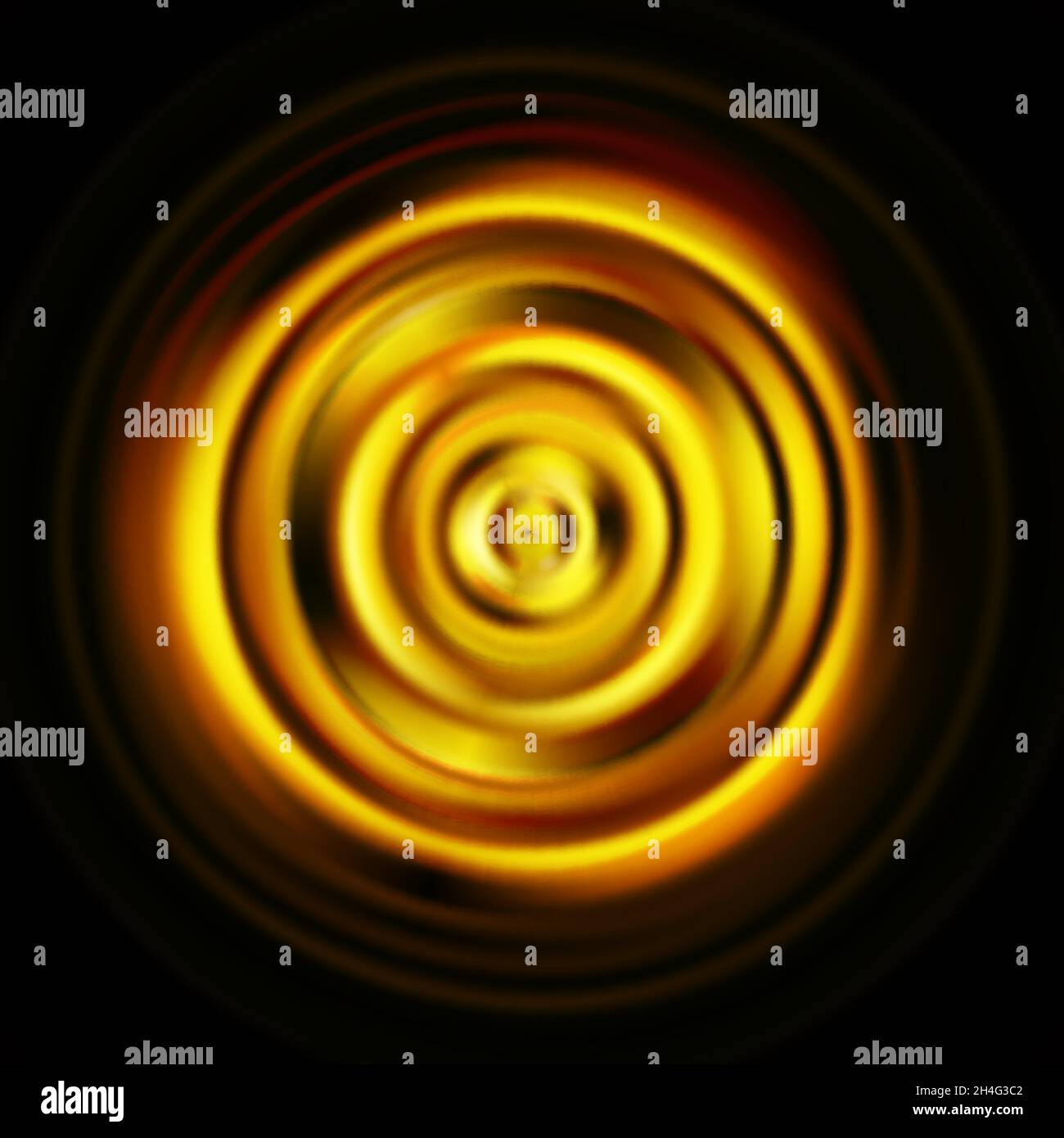 Rotation. Golden disc rotating at high speeds on a black background ...
