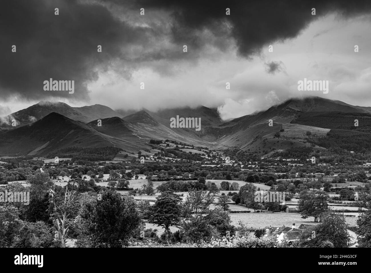 Whinlatter Forest, viewed from Applethwaite and Millbeck Stock Photo ...