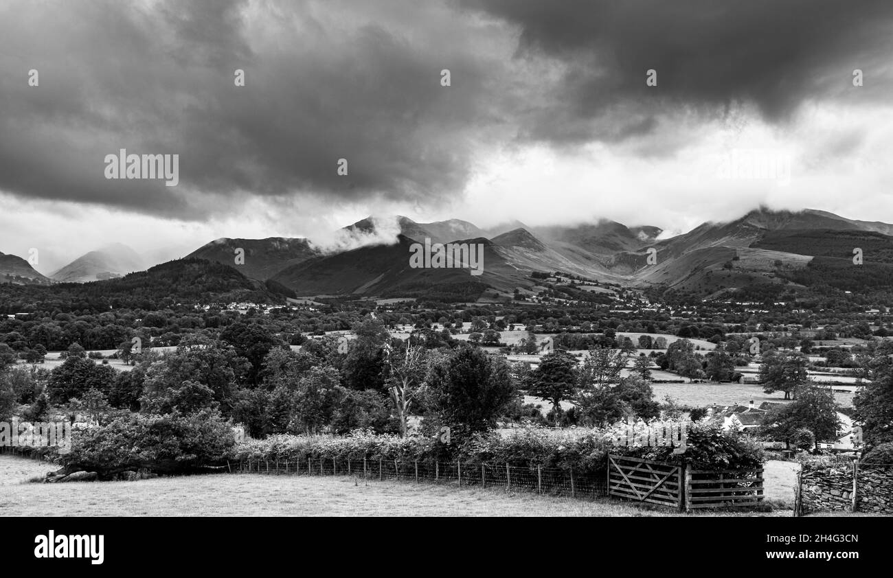Whinlatter Forest, viewed from Applethwaite and Millbeck Stock Photo ...