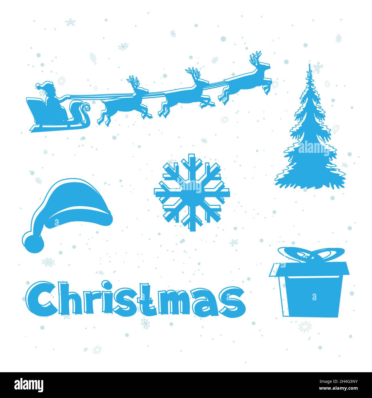 Set linear santa hat Cut Out Stock Images & Pictures - Alamy