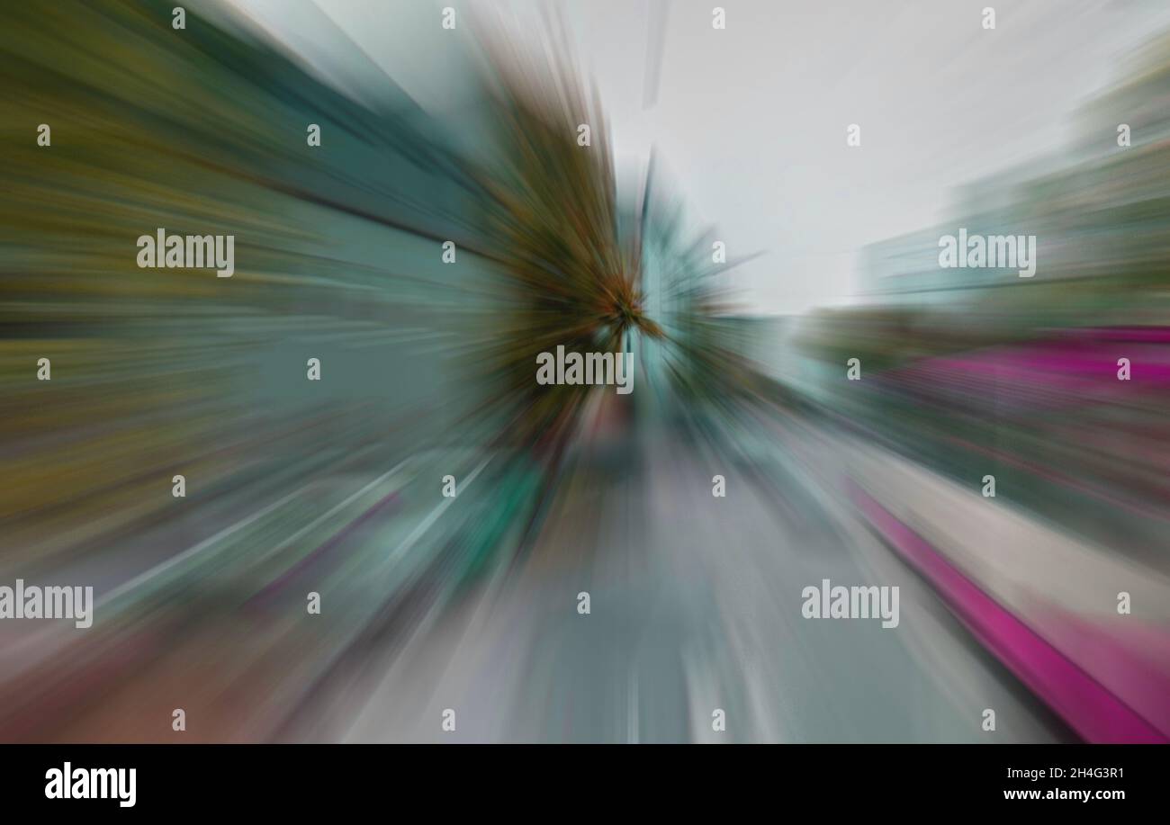 dynamic street in modern city,dusk traffic fast motion Stock Photo - Alamy