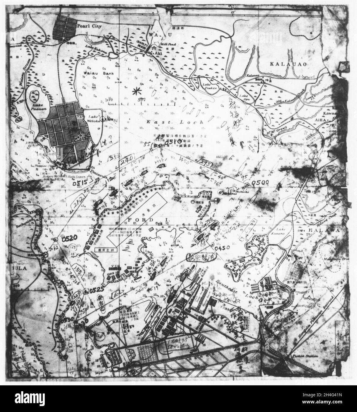 Mapa De Pearl Harbor Ww2 Pearl Harbor Map Hi Res Stock Photography And