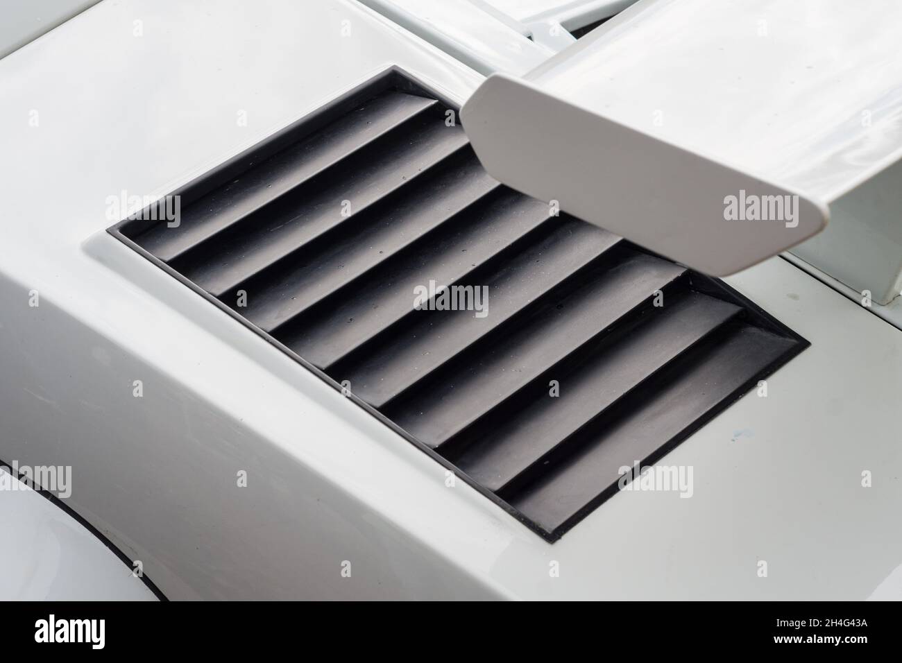 Close up detail of air intake vent on a white Lamborghini Countach ...